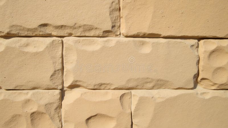 Texture of Tan Sandstone Wall with Smooth Fitted Stones and Visible ...