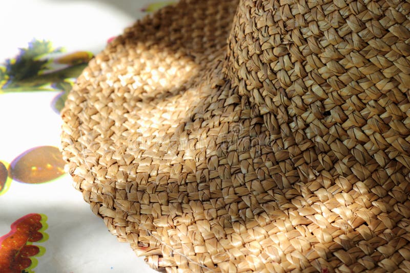 The Texture of Thatched Wicker Hat Stock Image - Image of craft, design ...
