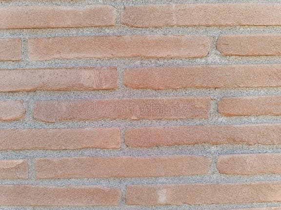 Texture of Thin and Long Light Pink Bricks Stock Photo - Image of ...