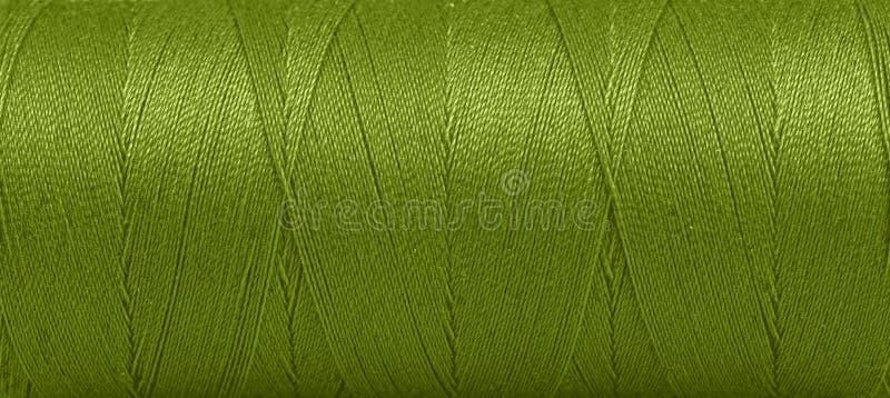 Texture of Threads in a Spool of Green Color on a White Background ...