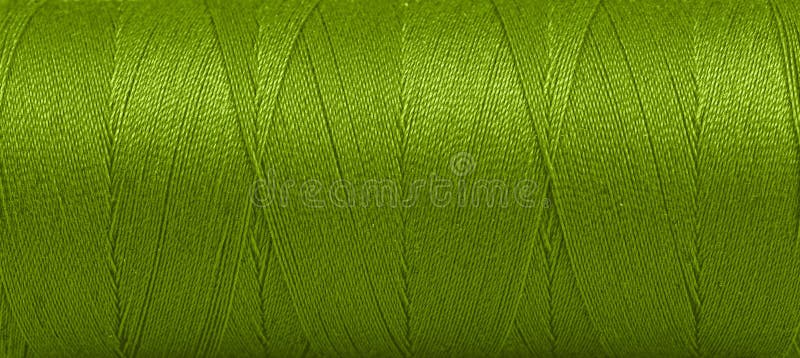 Texture of Threads in a Spool of Green Color on a White Background ...