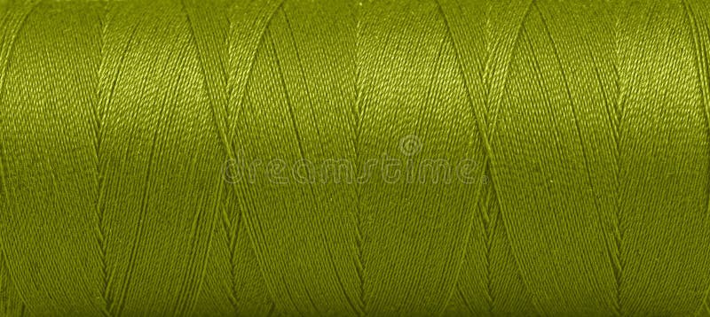 Texture of Threads in a Spool of Green Color on a White Background ...