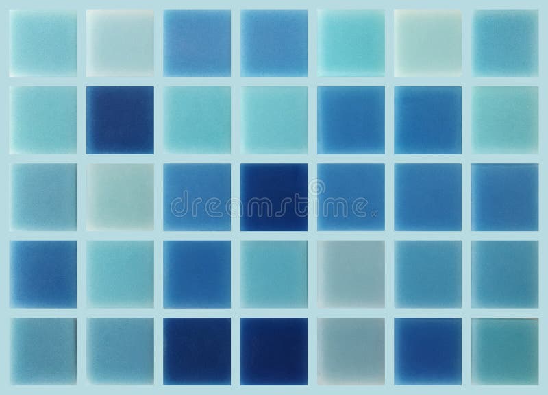 The Texture of the Tile with Square Elements of Blue Shades. Stock ...
