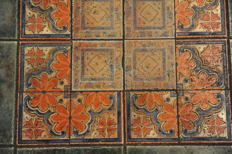 Texture Tiled Floor in a Mosaic Style Stock Photo - Image of closeup ...