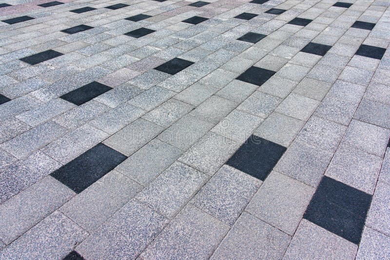 The Texture of a Tiled Pavement with Perspective. Stock Photo - Image ...