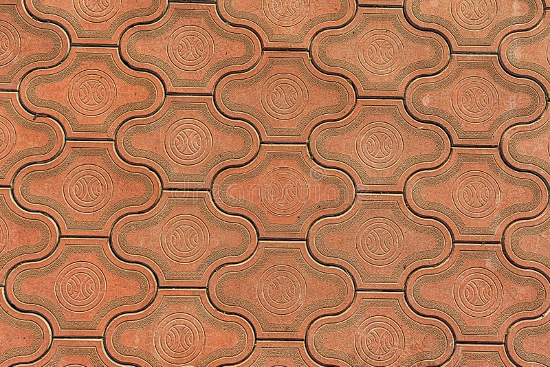 The Texture of a Tiled Pavement with Perspective. Stock Image - Image ...