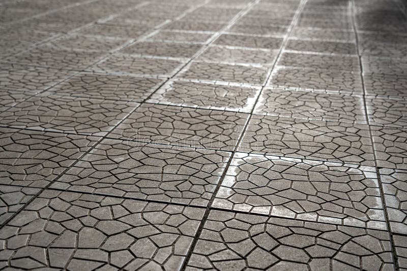 The Texture of a Tiled Pavement with Perspective. Stock Photo - Image ...