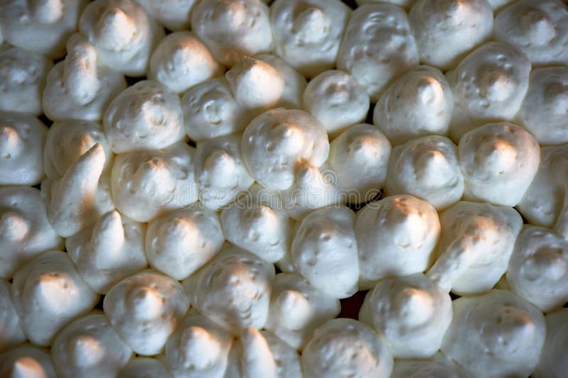 The Texture of the Tops of the Tiramisu Cake, White Cream Cap. Stock ...