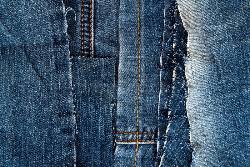 Texture from Torn Pieces of Denim. Jeans Texture Stock Photo - Image of ...