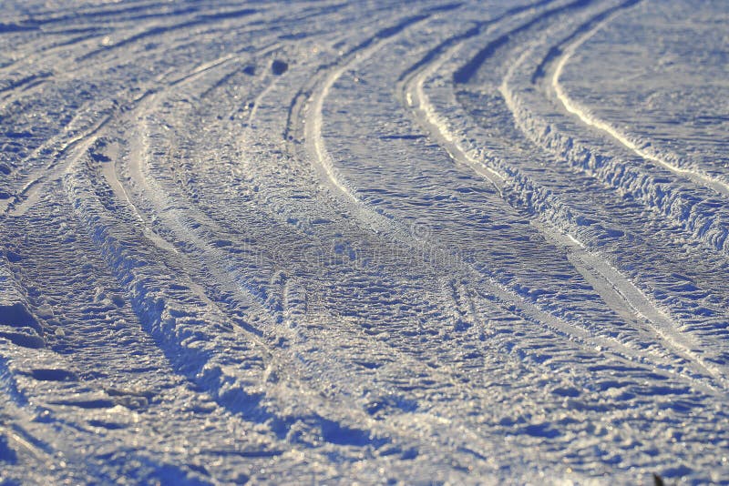 Texture Tracks in Winter Road Stock Photo - Image of crystal, fitness ...