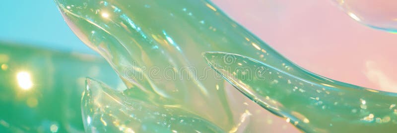 Texture of Translucent Aloe Gel with Tiny Particles and Shimmering ...