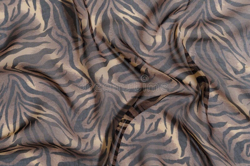 Texture of Transparent Chiffon Fabric of Leopard or Tiger Color. Image ...