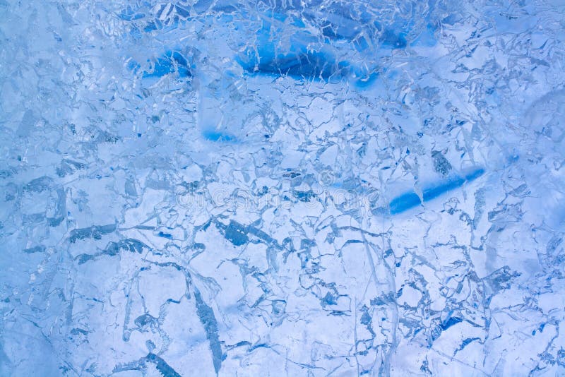 Blue Transparent Ice with Deep Cracks. Stock Image - Image of natural ...