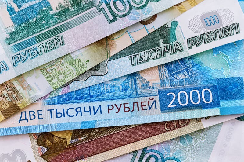 Texture of Various Russian Banknotes Stock Image - Image of crisis ...