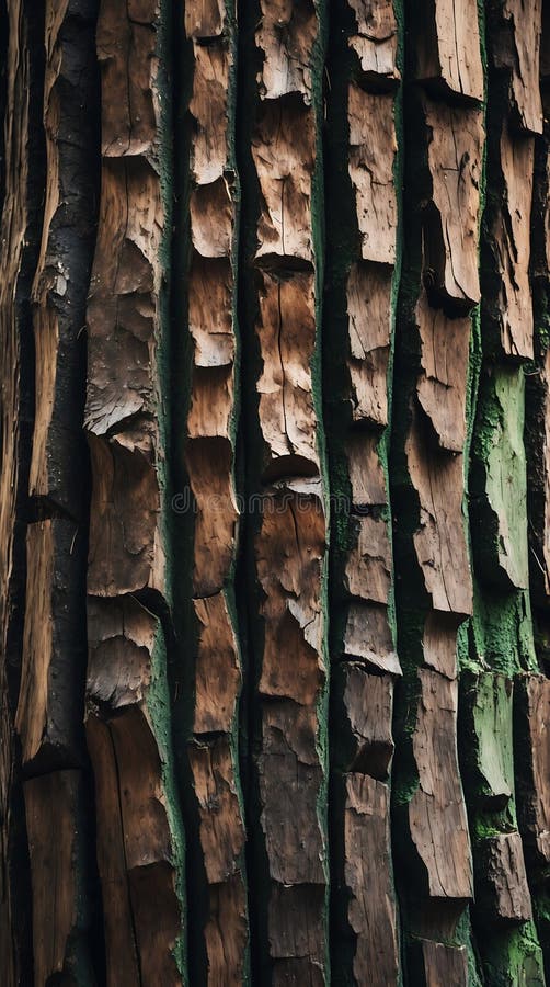 Vertical Bark Texture Showcasing Dark Brown Tones with Natural Patterns ...