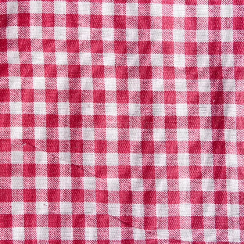 Texture Of A Vintage Red And White Checkered Tablecloth. Stock Photo ...