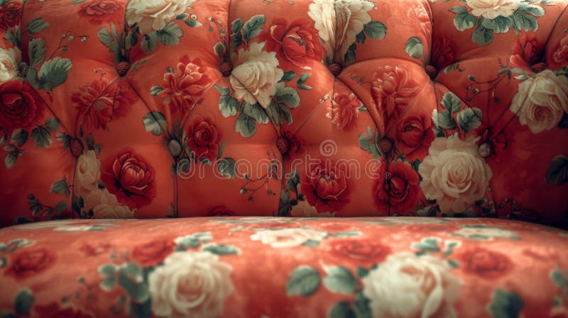 Texture of a Vintage Velvet Couch from the 1960s Featuring a Rich and ...