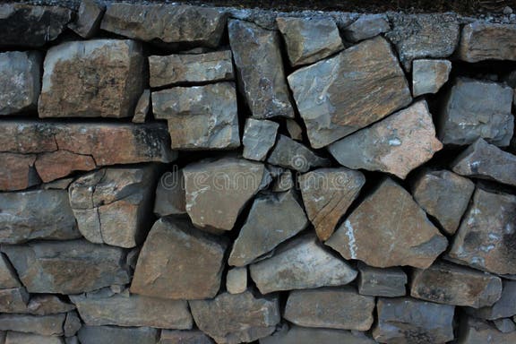 Texture and Visual Geometry of Stone Wall Masonry Stock Image - Image ...