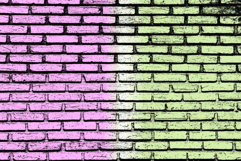 Texture of Wall Bricks in Pink Gradient To Lima Green Pattern for ...