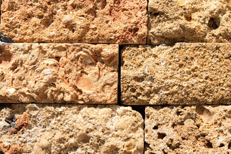 Texture Wall Built of Blocks Stock Photo - Image of building, mineral ...