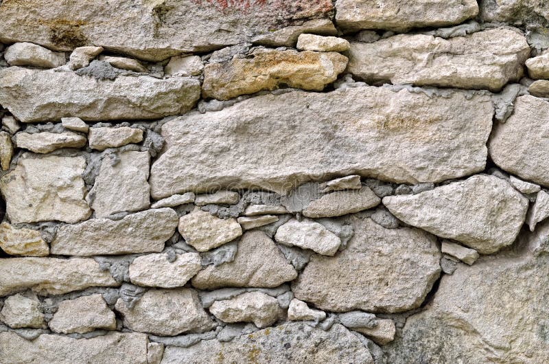 Texture of Wall is Built of Large and Small Stones Stock Photo - Image ...
