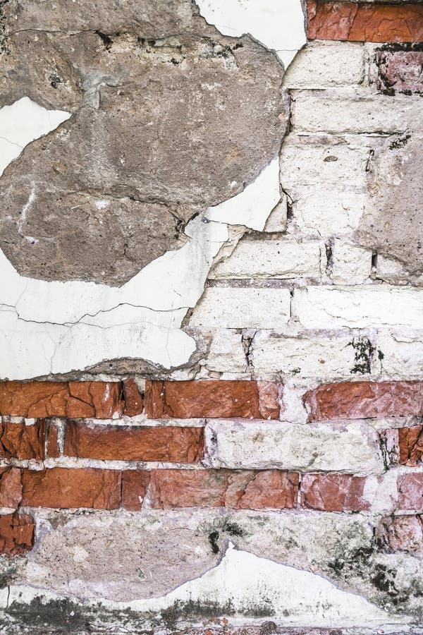 Texture of the Destroyed Brick Wall Stock Image - Image of interior ...