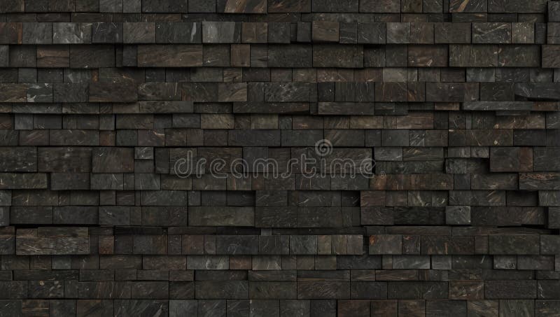Texture of Wall of Different Sizes of Rectangular Stones of Black Color ...
