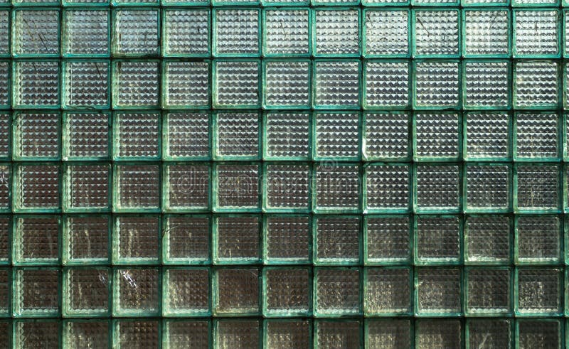 Texture of a Wall of Glass Square Blocks Stock Photo - Image of ...