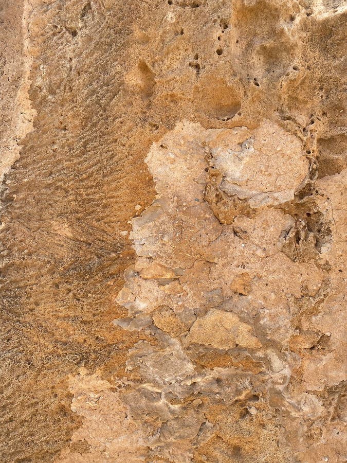 The Texture of the Wall of Loose Sandstone. Stock Image - Image of ...