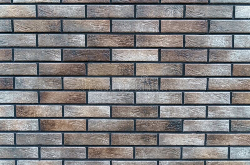 Texture of a Wall Made of New Grey-brown Bricks. Stock Image - Image of ...
