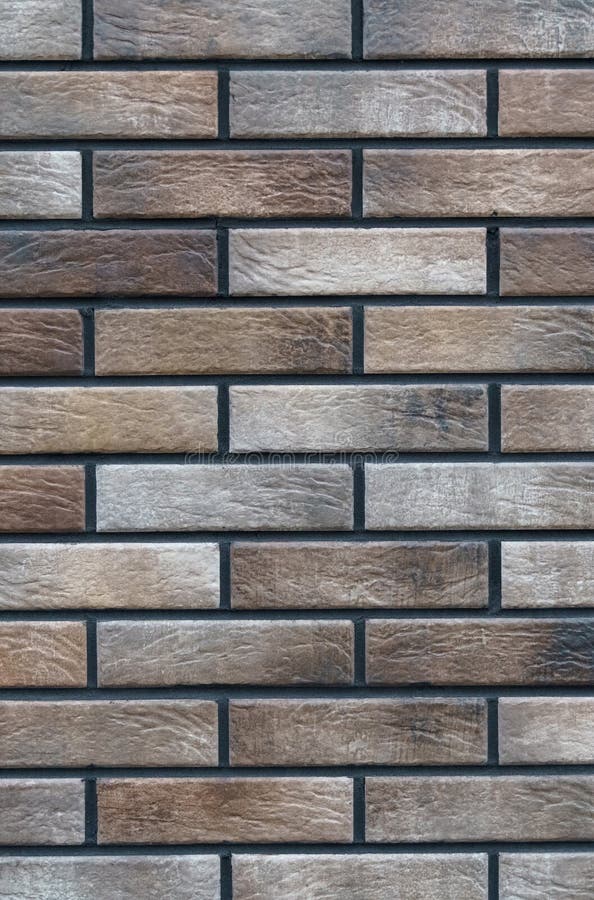 Texture of a Wall Made of New Grey-brown Bricks. Stock Image - Image of ...