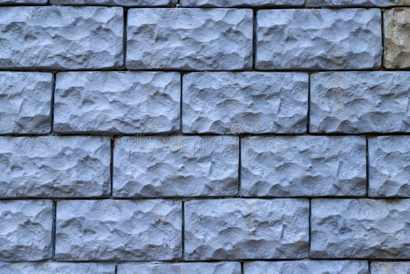 Texture of a Wall Made of Rough Stone Blocks Painted in Blue Stock ...