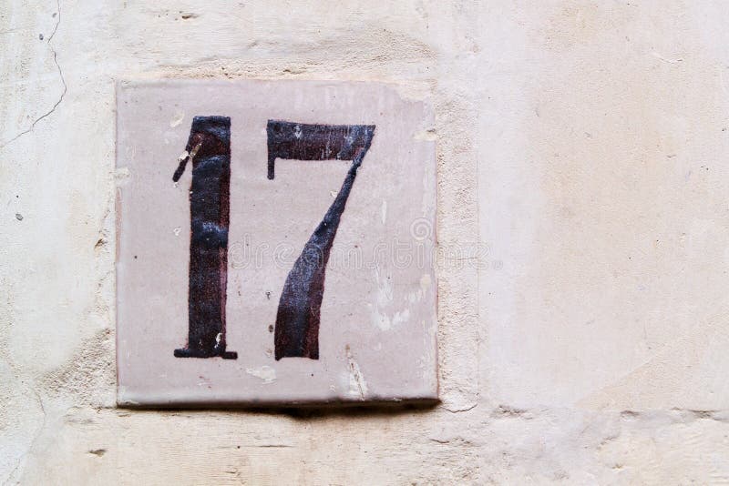 Texture of a Wall with Number 17 Stock Image - Image of house, damaged ...
