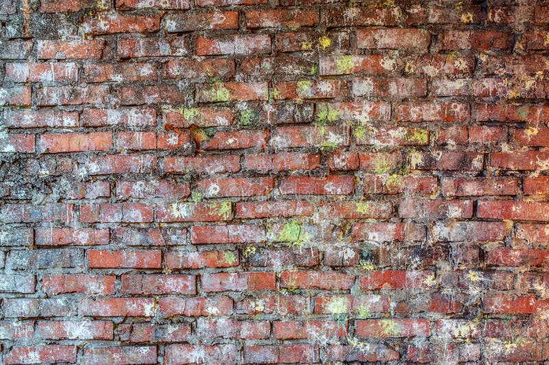 Texture of Wall from Old Red Brick with Crack Stock Photo - Image of ...