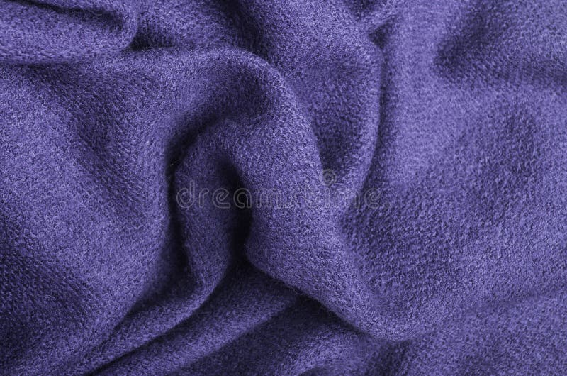 The Texture of Warm Knitted Lilac Linen. Close-up. Stock Photo - Image ...