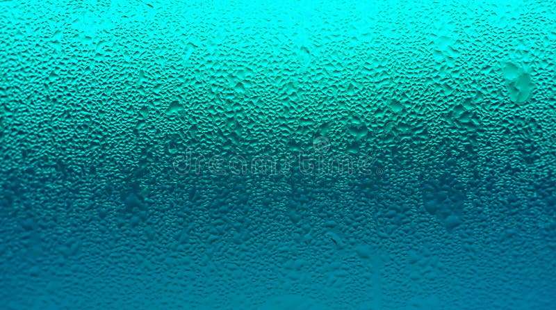 Texture of Water Droplets on Chilled Drink Glass in Gradient Turquoise ...