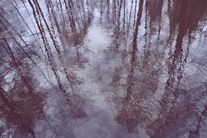 The Texture of the Water with Reflections Stock Image - Image of scene ...