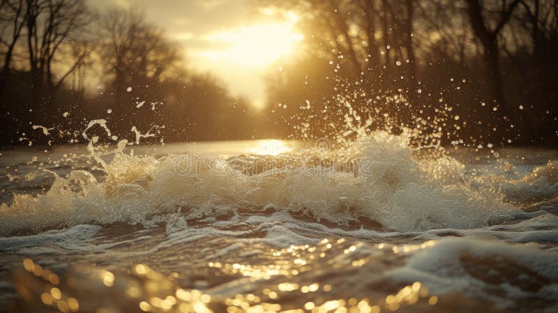 Texture of a Waterfall Spraying into the Air Capturing the Movement and ...