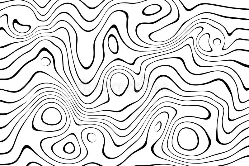 Texture with Wavy Lines on Topographic Map. Background of Conventional ...
