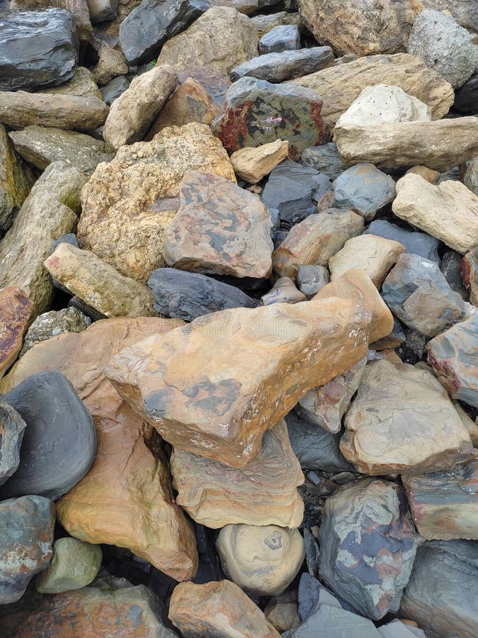 Texture Wet Large Stones, Vertical Background Stock Image - Image of ...