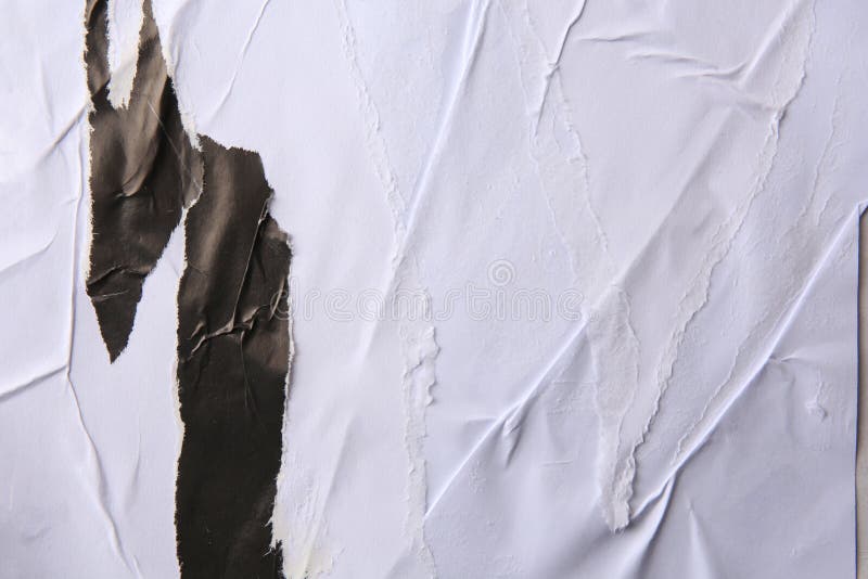 Texture of White and Black Ripped Paper Posters, Closeup Stock Photo ...