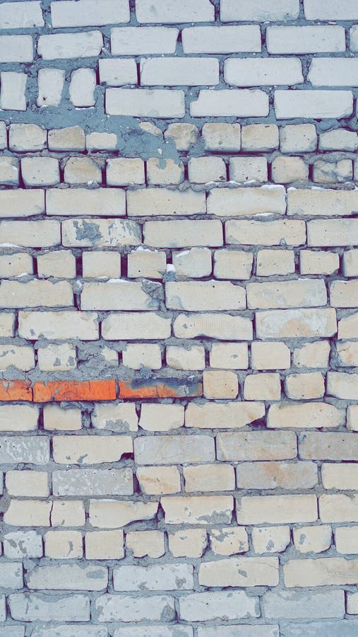 Textured White Brick Wall with Gaps and Curved Brickwork. Casual ...