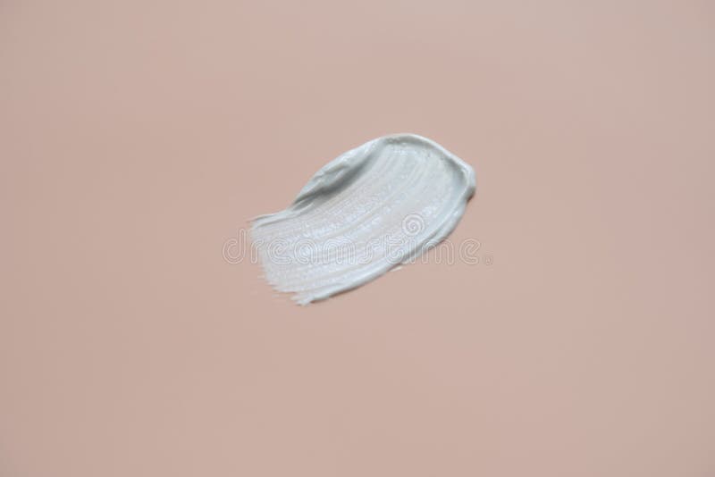 The Texture of White Delicate Cream on a Beige Background. Stock Image ...
