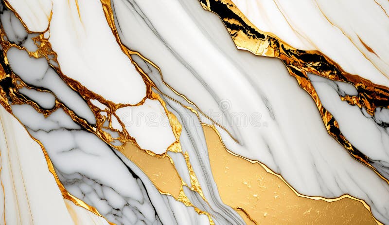 Texture of White Marble with Gold Stock Illustration - Illustration of ...