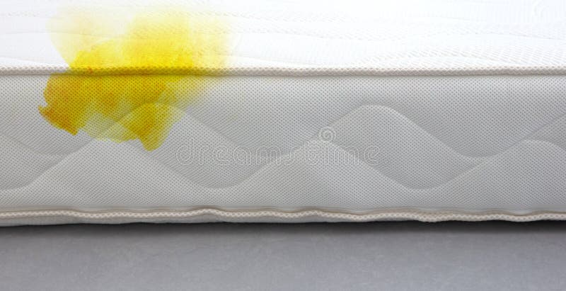 Texture of White Mattress with a Yellow Stain, Isolated Stock Image ...