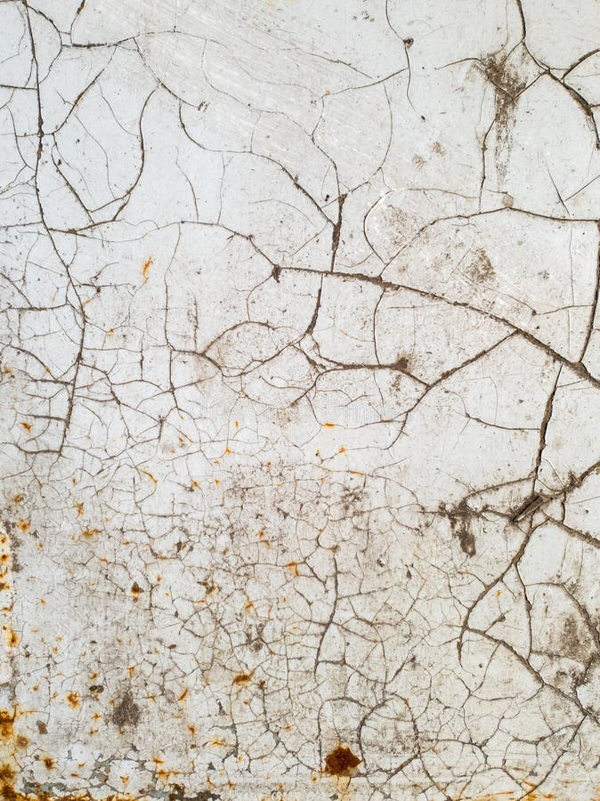 Texture of White Paint with Cracks and Rust on Metal Surface ...