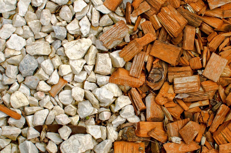 Texture of White Stones and Pieces of Colored Wood Stock Photo - Image ...