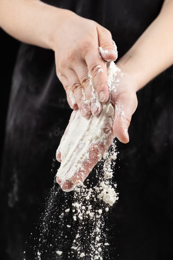 The Texture of White Wheat Flour, the Flour Spills Out of the Cooks ...