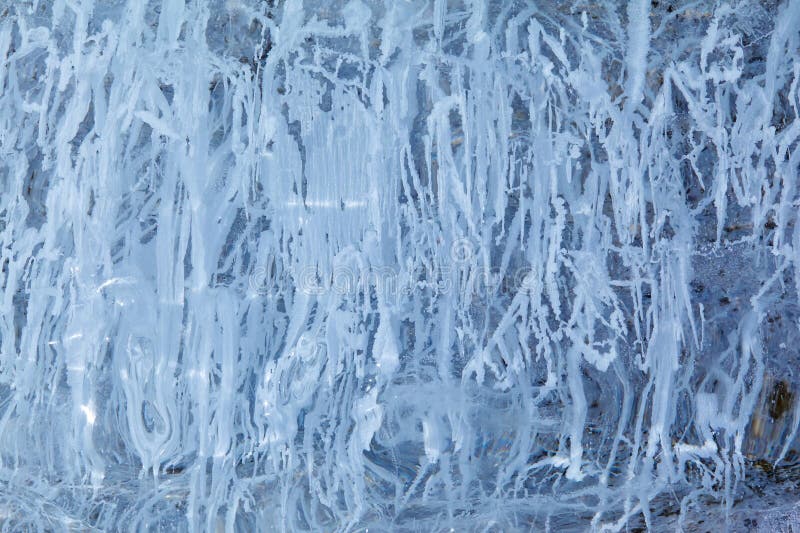 Texture of Winter Ice on a Stone Cliff. Blue Natural Ice Background ...