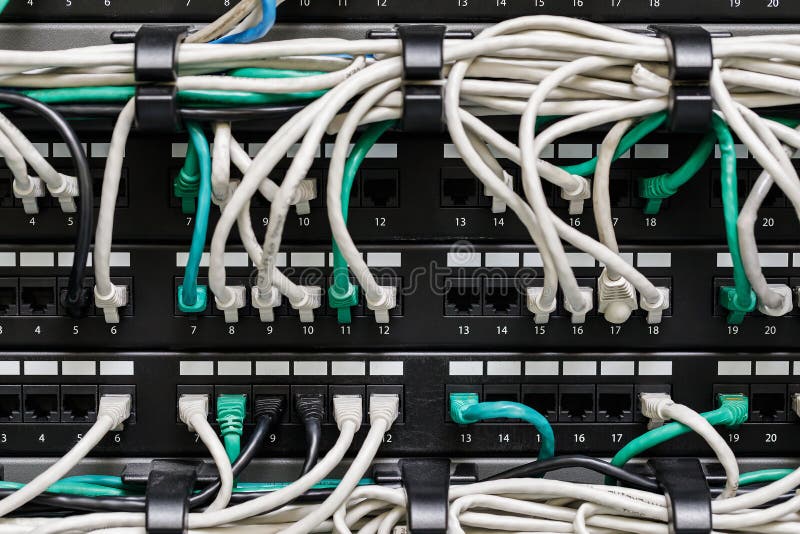 Texture of the Wires in the Network Switch of the Server Room Stock ...